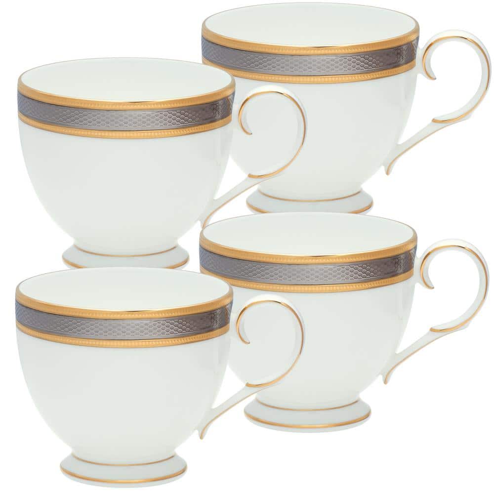 Noritake Brilliance 7 fl. oz. (White) Bone China Cups, (Set of 4) 4824 ...