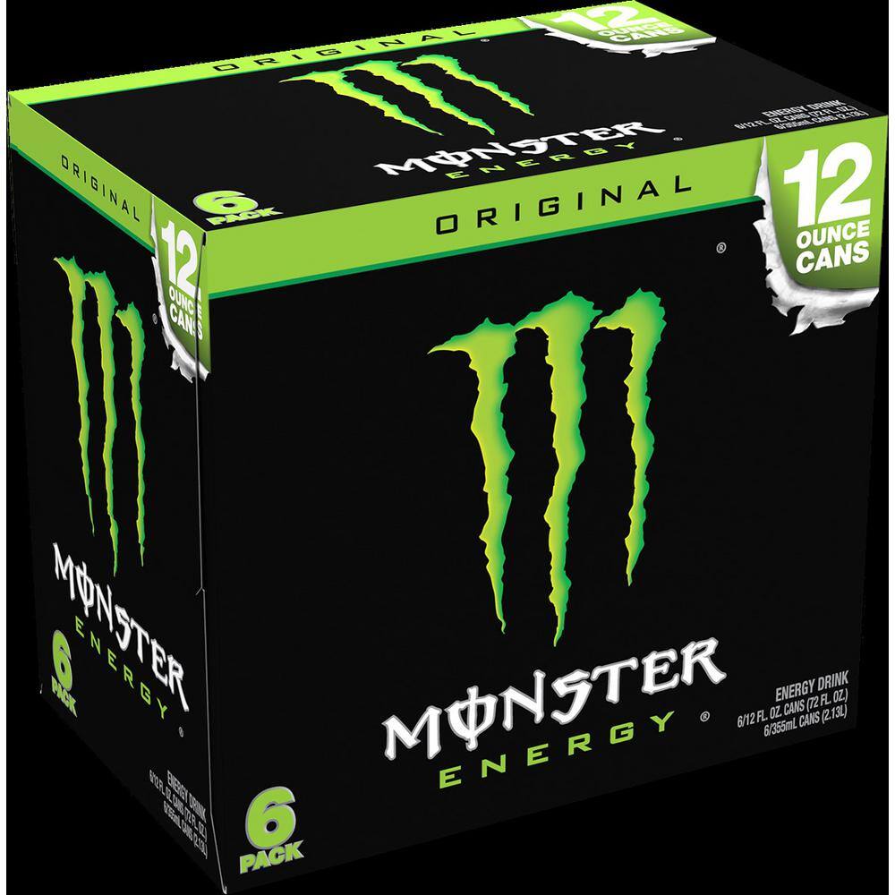 Monster Energy Drink, Green Original, 12 fl. oz., (6-Pack) 070847028291 ...