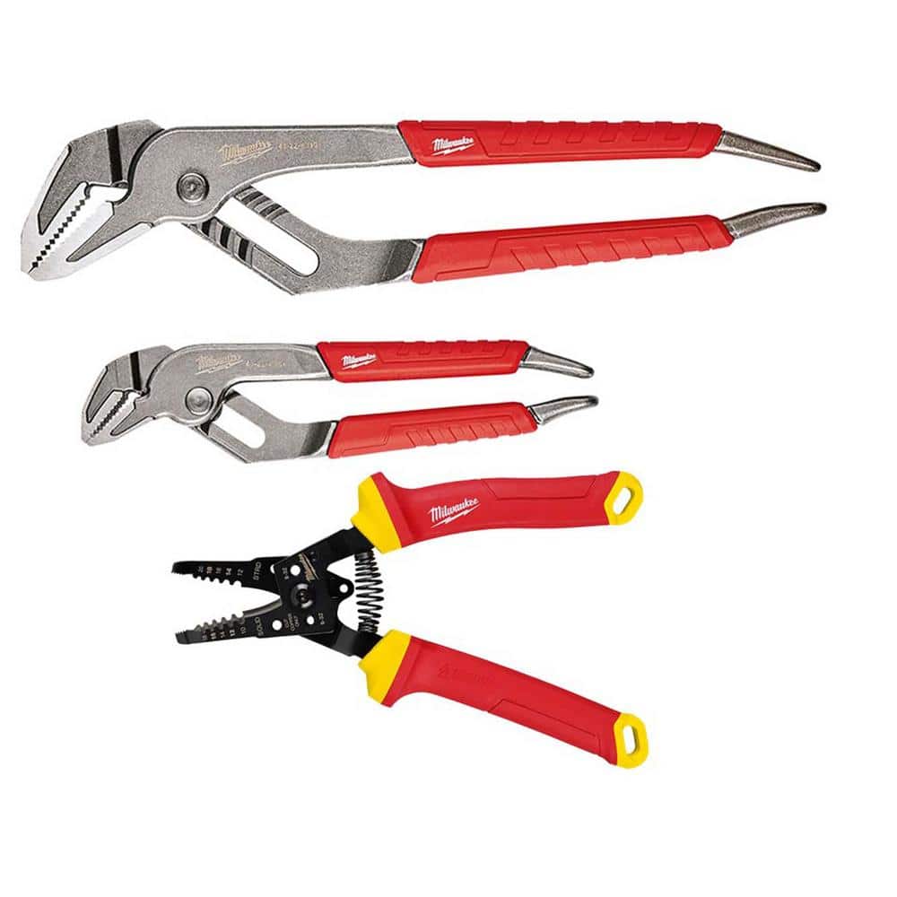 Milwaukee 6 in. and 10 in. Straight-Jaw Pliers Set with 1000-Volt ...