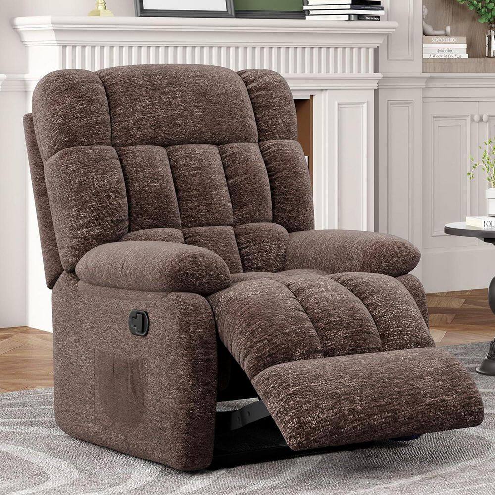 Lirago Chestnut Recliner with Side Pocket, Ergonomic, Recliner Sofa for ...
