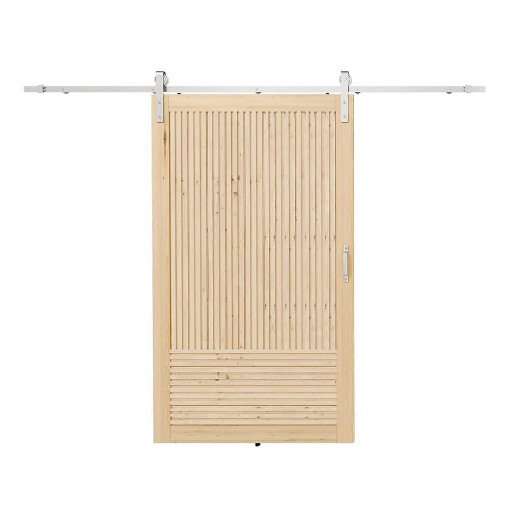 TENONER 48 in. x 84 in. Pine Fluted Vertical and Horizontal Slat Wood ...