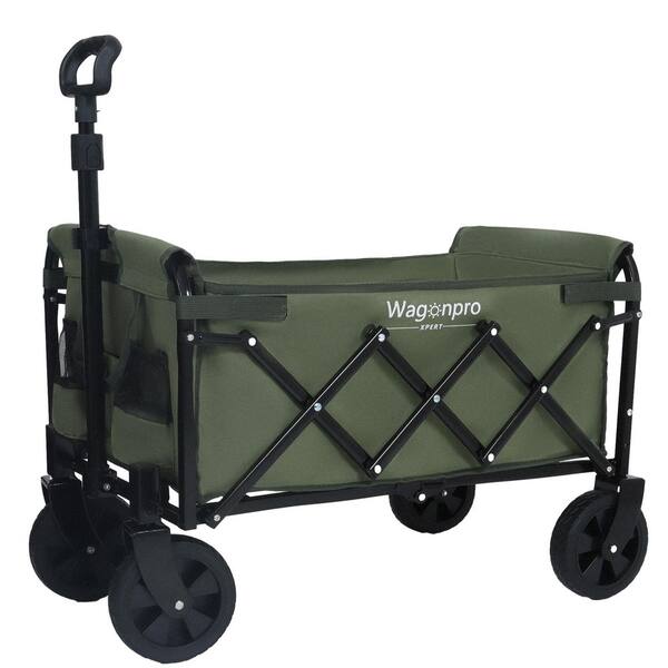 12 cu. ft. Steel Garden Cart Expandable Dual-Layer Utility Wagon 100% ...