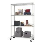TRINITY EcoStorage Chrome 4-Tier Rolling Corner Steel Wire Shelving ...
