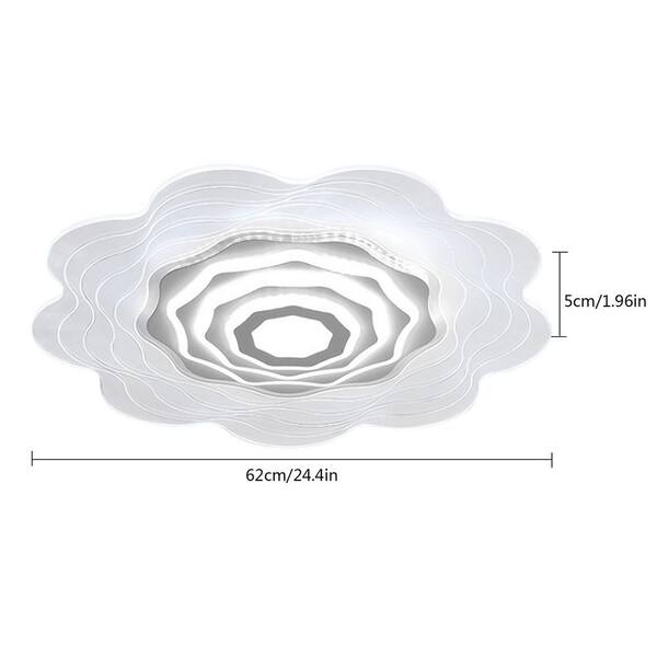 OUKANING 24.4 in. 1-Light Modern Flower Design White OUKANING 24.4 in. 1-Light Modern Flower Design White