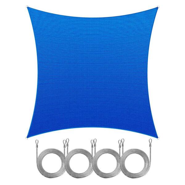 12 ft. x 12 ft. Square Sun Shade Sail with Rope-Blue SR-TAPS12-6 - The ...