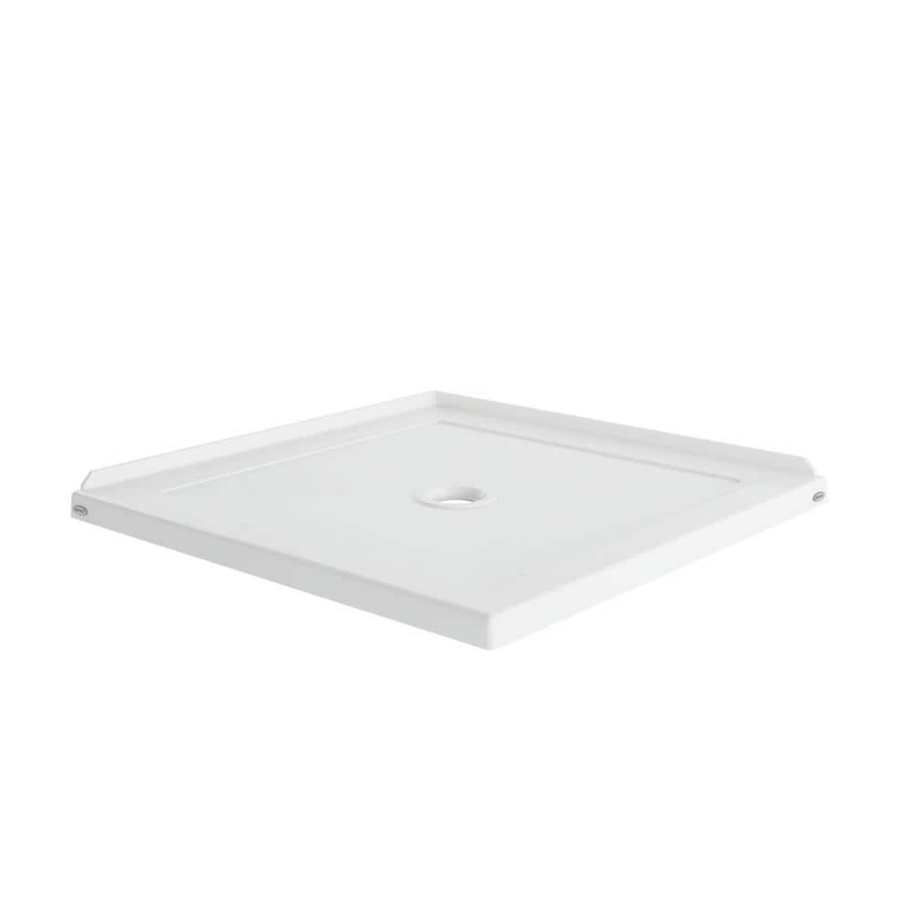 JACUZZI CATALINA 42 in. L x 42 in. W Corner Shower Pan Base with Center ...
