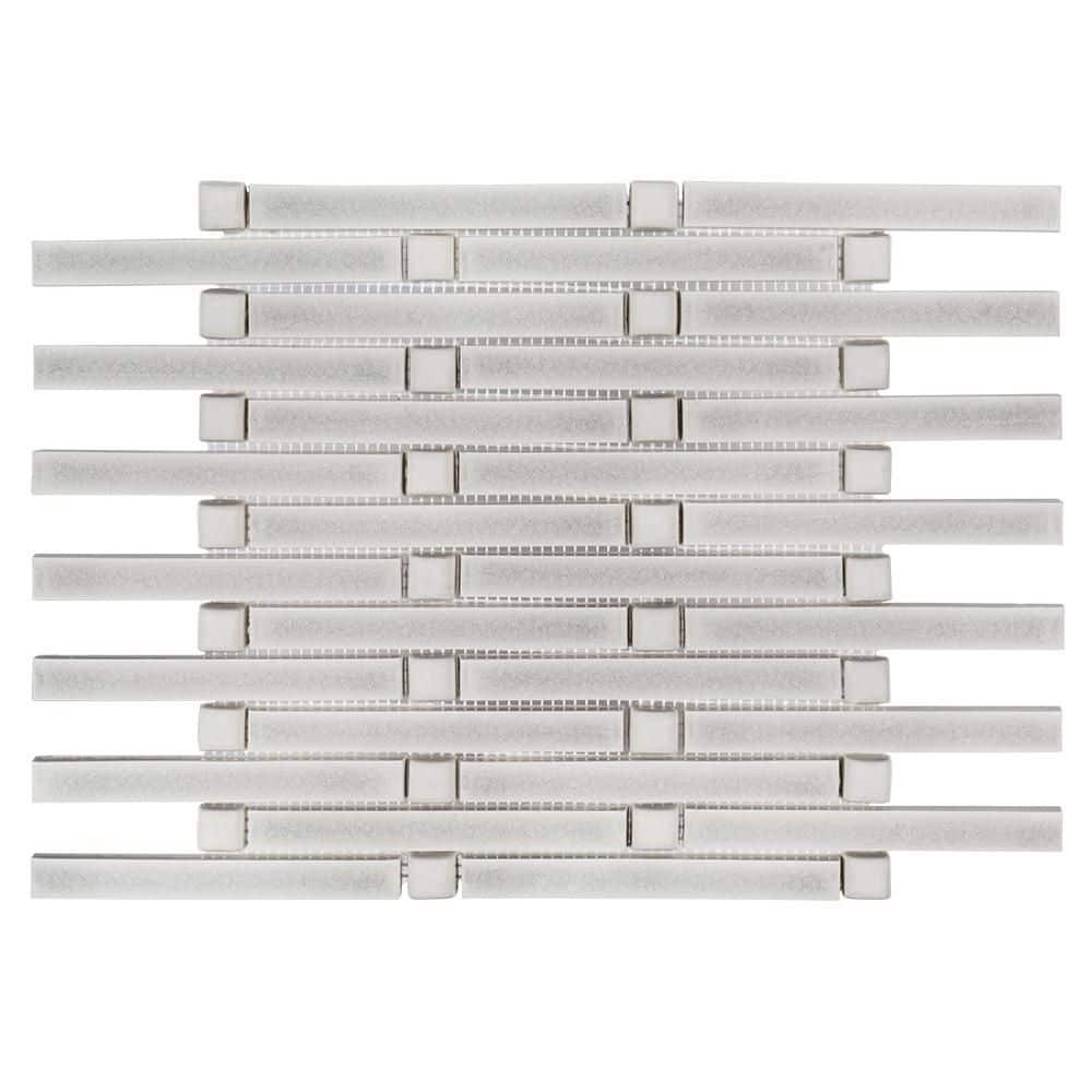 Jeffrey Court Morris Code Gray 10.75 in. x 12.875 in. Interlocking ...