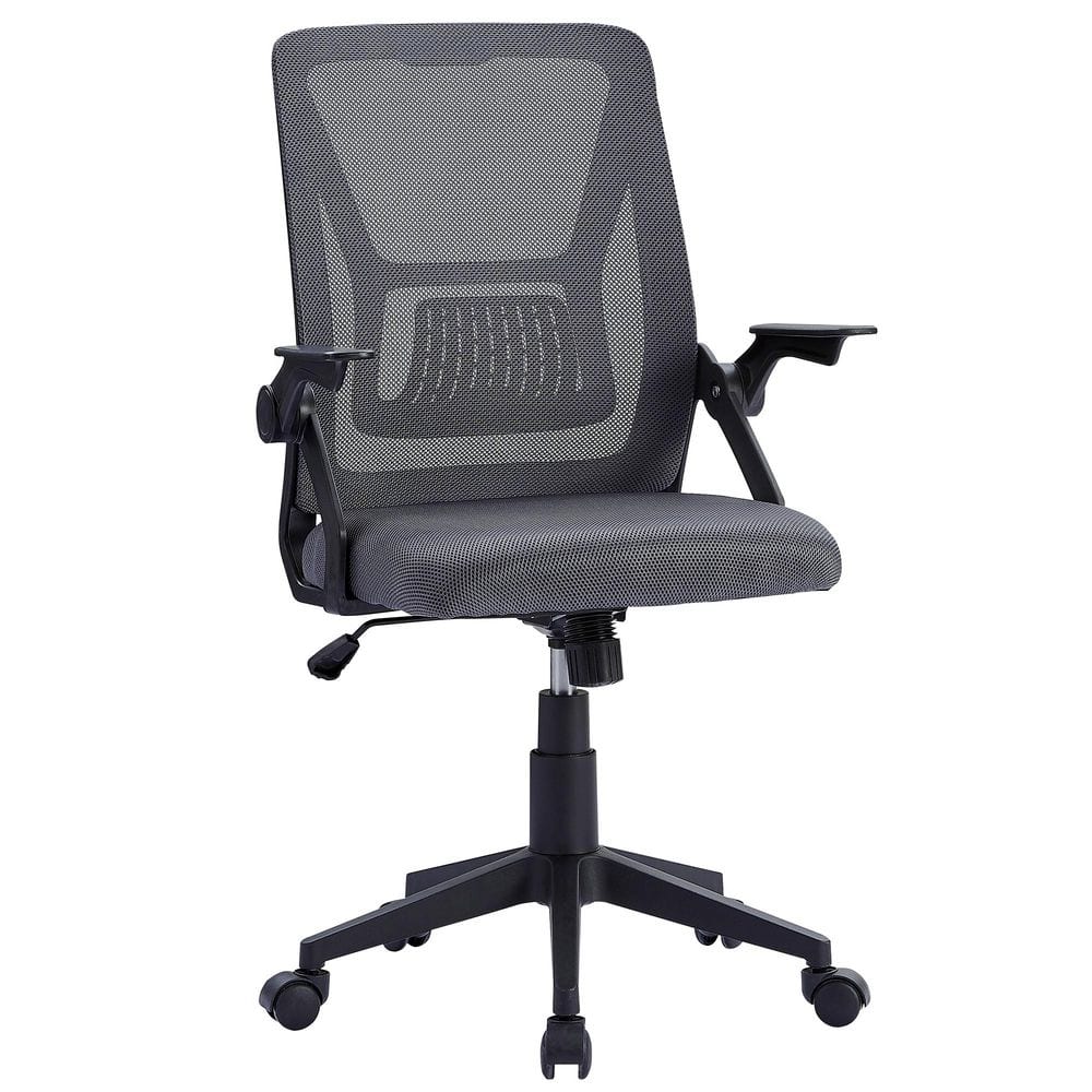 VECELO Fabric Swivel Ergonomic Office Task Chair with Adjustable Arms ...