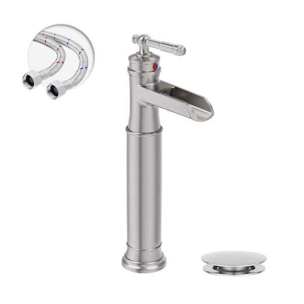 BWE Waterfall Single Hole Single Handle Bathroom Vessel Sink Faucet ...