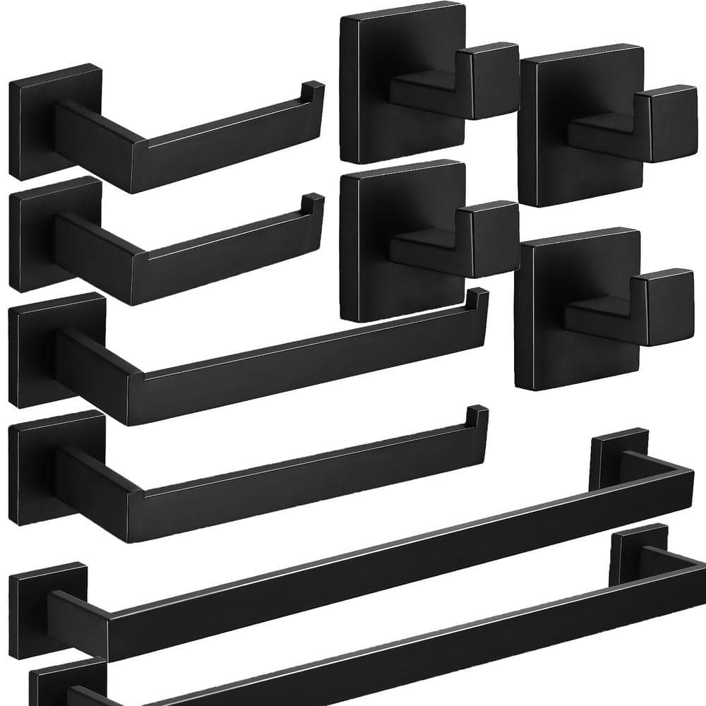 YSQCAR 10-Piece Bath Hardware Set with Towel Bar Toilet Paper Holder ...