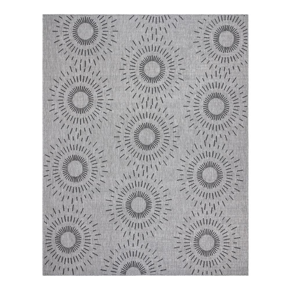 Gertmenian Paseo Tiaret Gray 5 ft. x 7 ft. Geometric Indoor/Outdoor ...