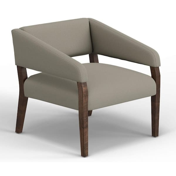 Benjara Merry Almond Gray and Brown Polyester Accent Chair BM320824 ...