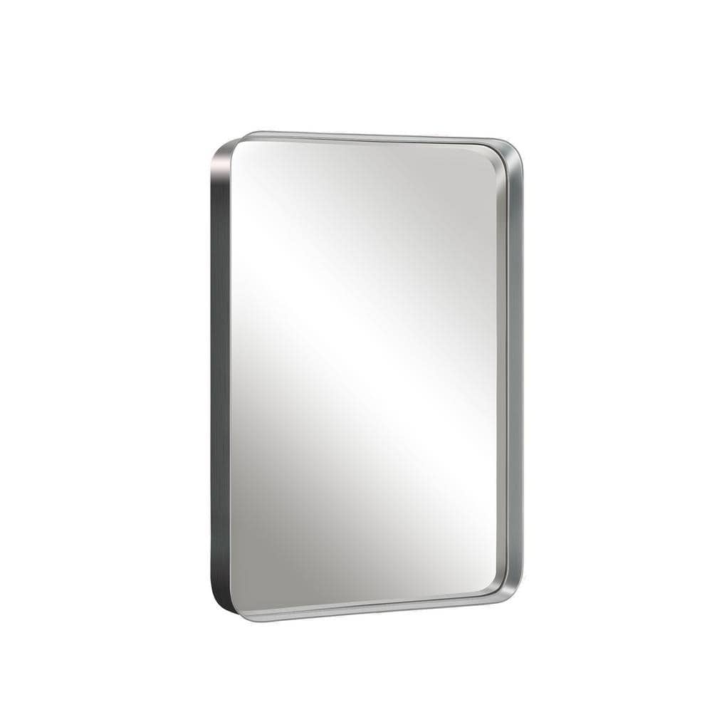 Lumioca Silver 32 in. W x 50 in. H Rounded Rectangle Aluminum Alloy ...