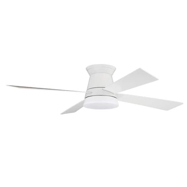 CRAFTMADE Revello 52 in. Indoor Hugger White Finish Ceiling Fan with ...