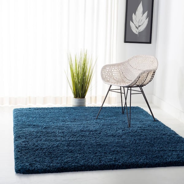 SAFAVIEH Fontana 4 ft. x 6 ft. Blue Solid Color Area Rug FNT800M-4 ...