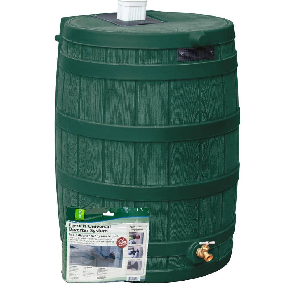 Rain Wizard 50 Gal. Diverter Kit Green Rain Barrel RW50-DIV-GRN - The ...