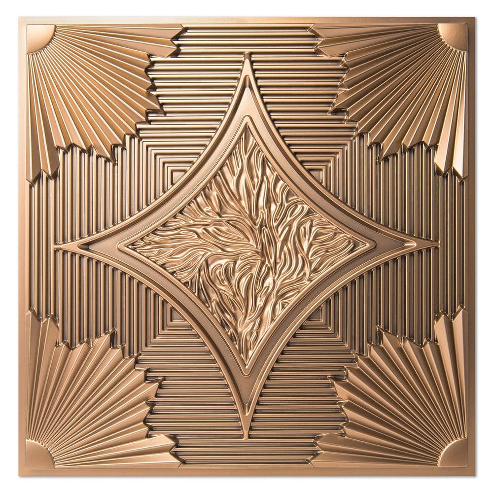 Art3dwallpanels Bronze Metal Finsih 2 ft. x 2 ft. Decorative Drop In ...