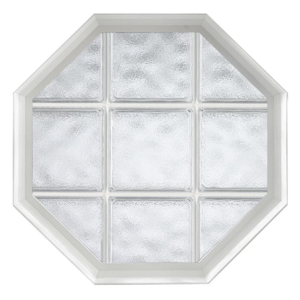 Hy-Lite 26 in. x 34 in. Acryilc Block Fixed Octagon Geometric Vinyl ...
