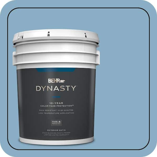 BEHR DYNASTY 5 gal. #S500-4 Chilly Blue Satin Enamel Exterior Stain ...