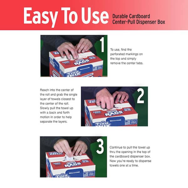 TOOLBOX Professional White Rags (200 Sheets; 10 in. W x 11 in. L Sheet ...