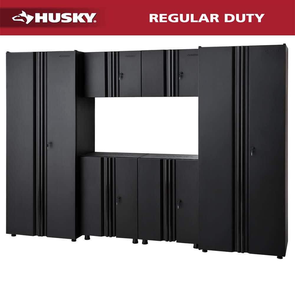 Husky 6-Piece Regular Duty Welded Steel Garage Storage System in Black ...