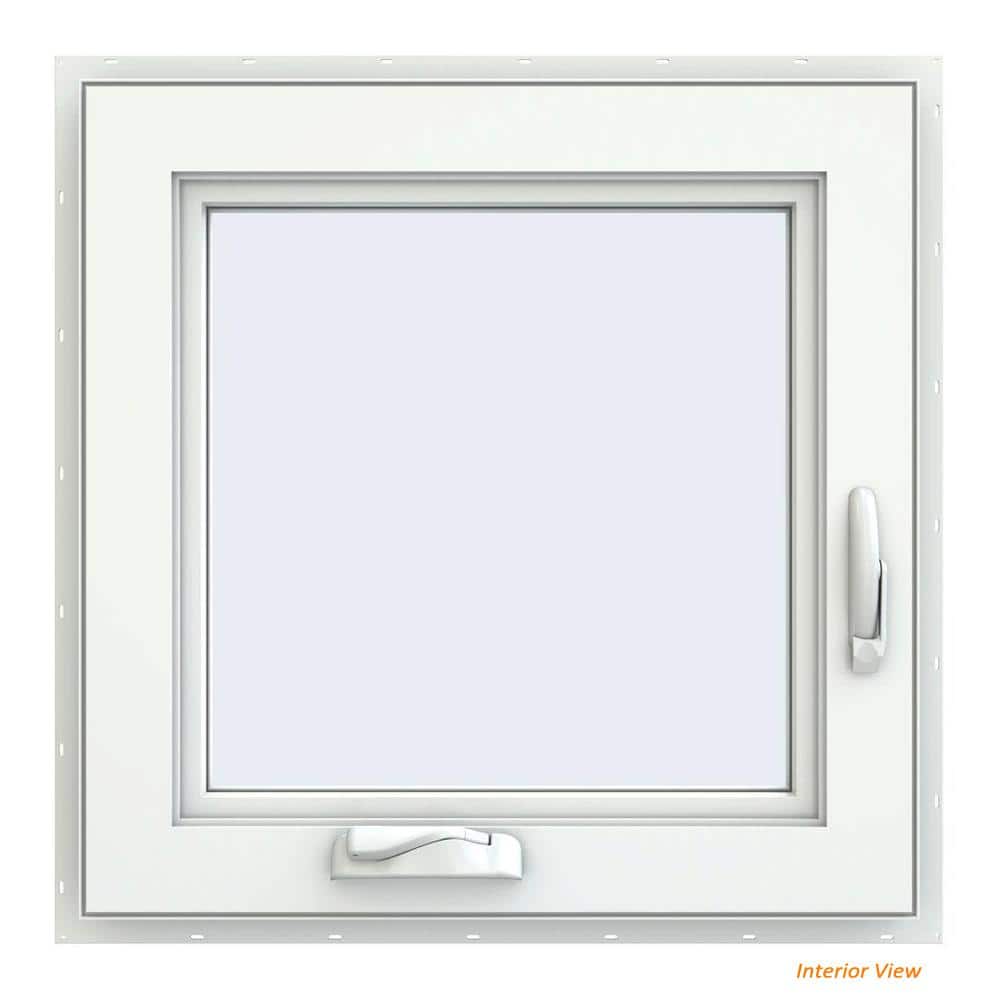 JELD-WEN 24 in. x 24 in. V-4500 Series Black Exterior/White Interior ...