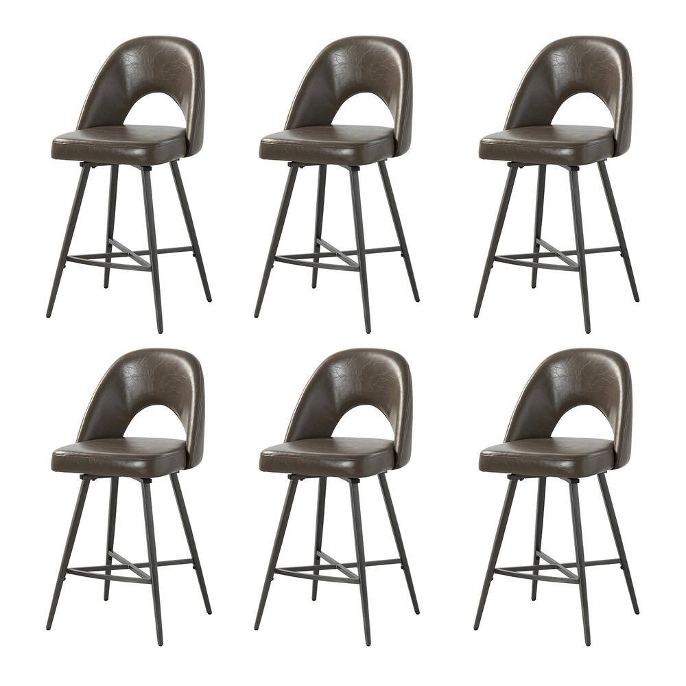 JAYDEN CREATION Thiago Modern Grey Counter Height Bar Stools with ...