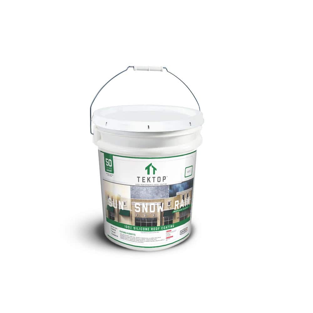 SIMIRON TekTop 5 Gal. White 100% Silicone High Solids Roof Coating ...