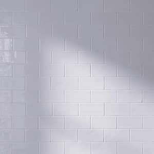 MOLOVO New Country Powder Blue 5.9 in. x 2.95 in. Polished Ceramic Tile ...