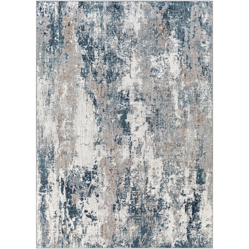 Livabliss Allegro Navy/Grey 7 ft. x 9 ft. Modern Indoor Area Rug ...