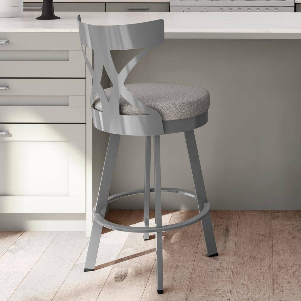 Amisco Washington 26" Silver Grey Polyester / Metallic Grey Metal ...