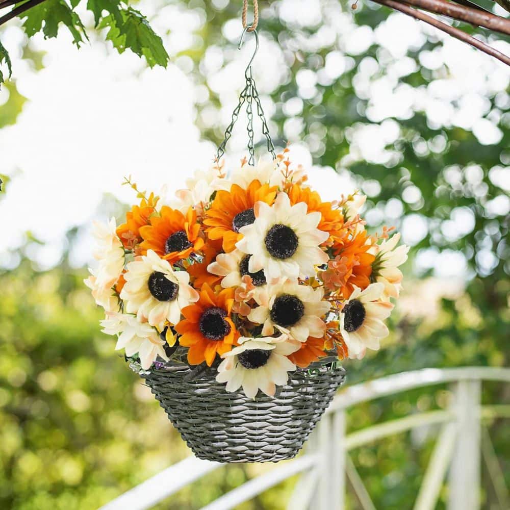 24 Bundles 14 in. Orange Indoor Artificial Mixed Flower HDF9WN44G1 ...