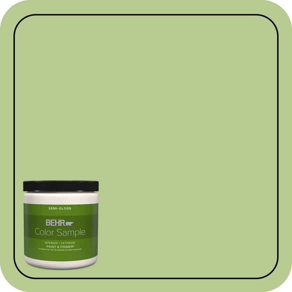 BEHR PREMIUM PLUS 8 oz. #420D-4 Marsh Fern Semi-Gloss Interior/Exterior ...