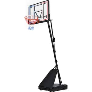Costway 4.9 ft. -10 ft. Basketball Hoop System with 44 in. Shatterproof ...