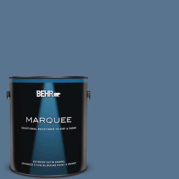 BEHR MARQUEE 1 gal. #PPU14-18 Laguna Blue Satin Enamel Exterior Paint ...