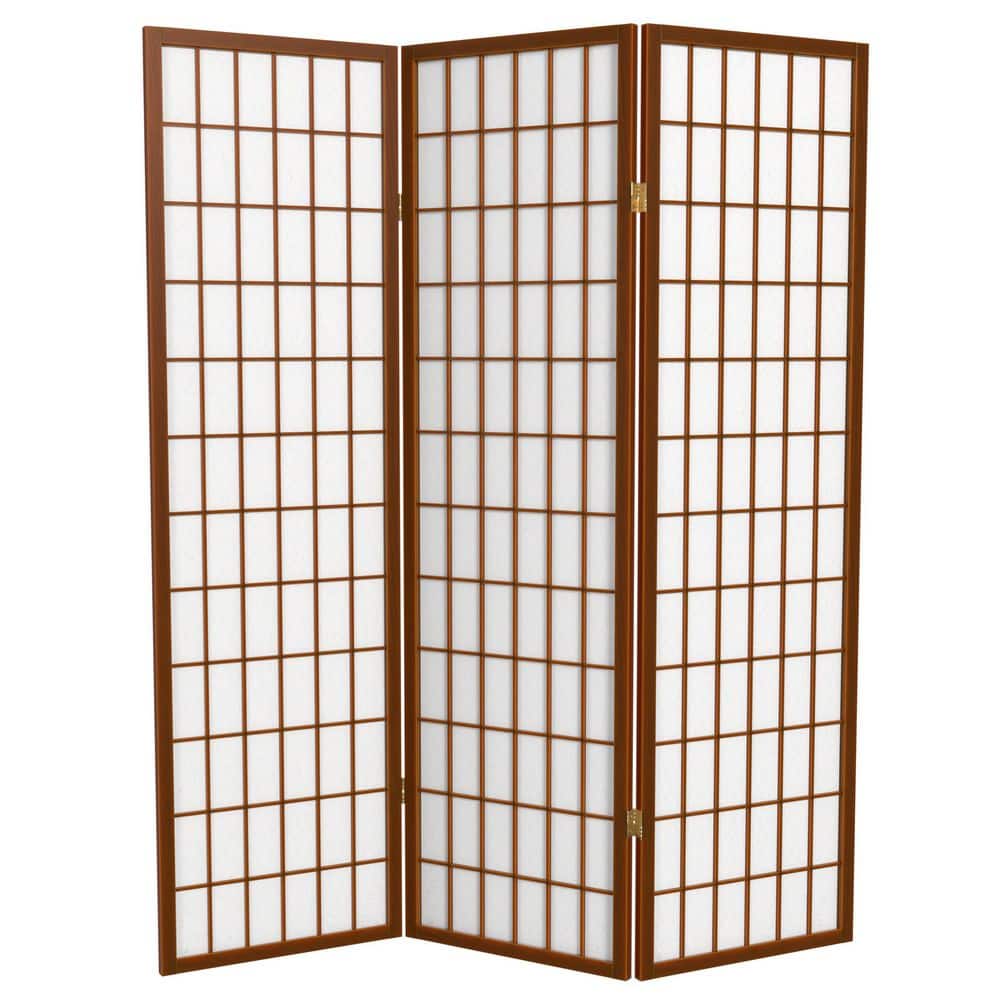 RED LANTERN 5 ft. Walnut 3-Panel Room Divider WP60-WAL-3P - The Home Depot