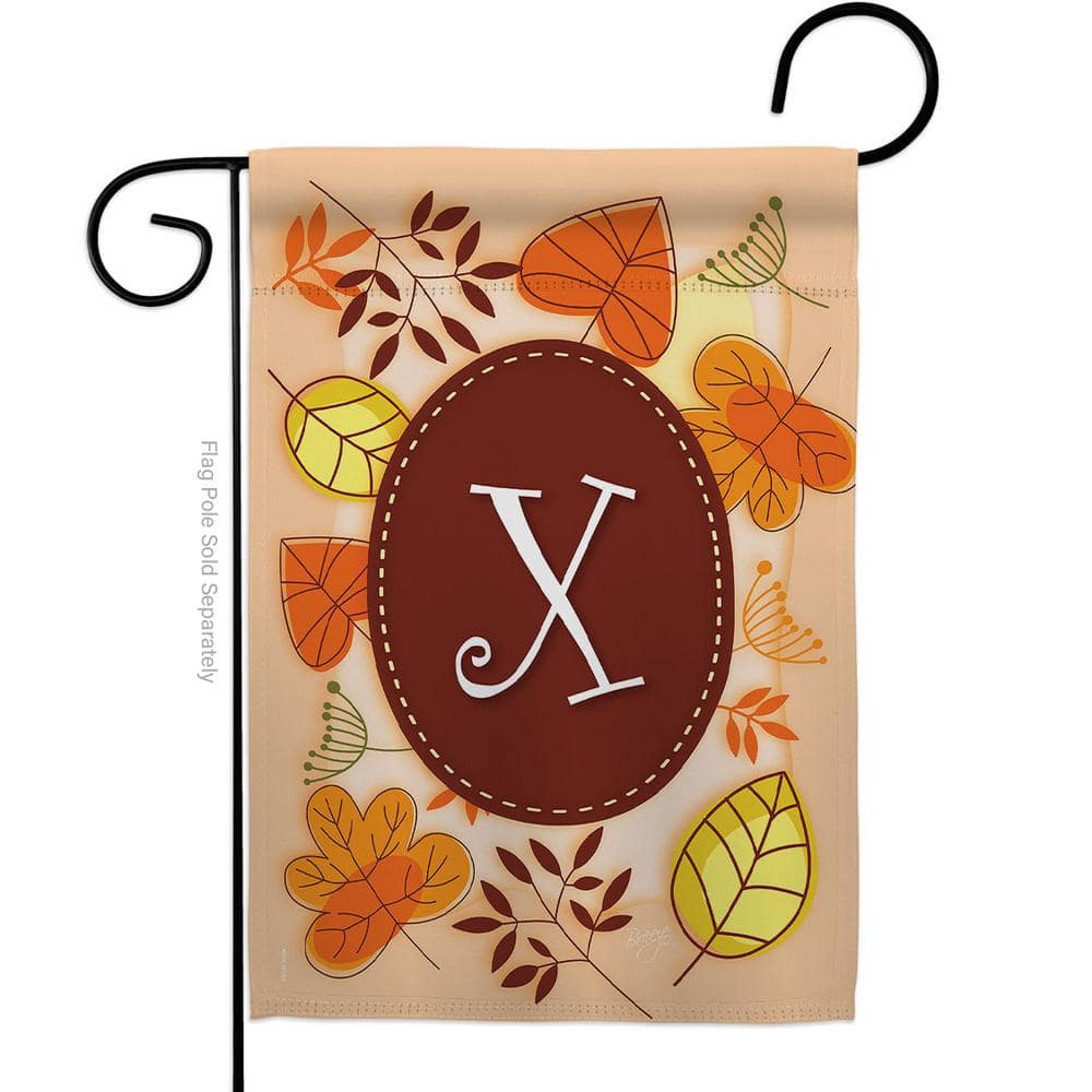 Breeze Decor 13 in. x 18.5 in. Autumn X Initial Garden Flag Double ...