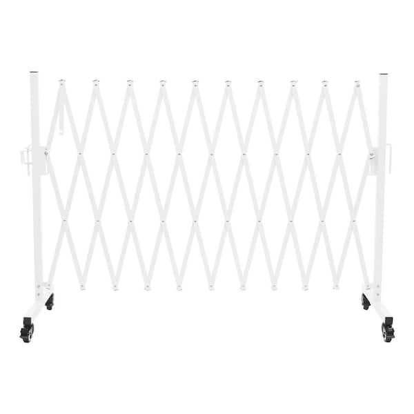YIYIBYUS White 130 in. x 40.2 in. Metal Garden Fence Safety Barrier ...