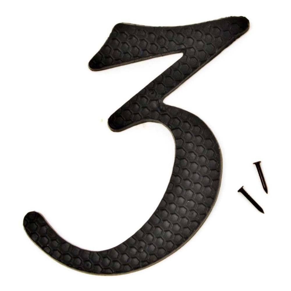 HY-KO 4-1/2 in. Black Aluminum Number 3 DC-5/3 - The Home Depot