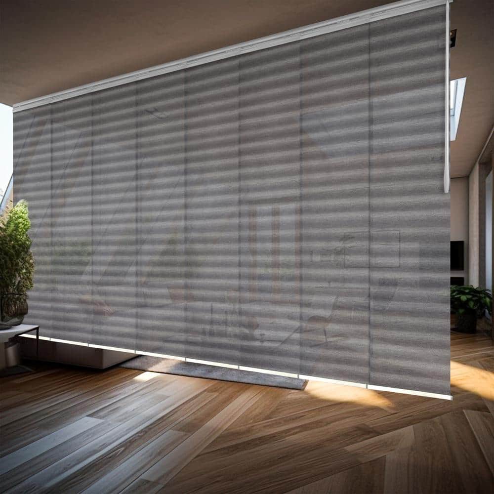 EMOH Shadow Stripe 130 in. - 175 in. W x 116 in. L Adjustable 8-Panel ...