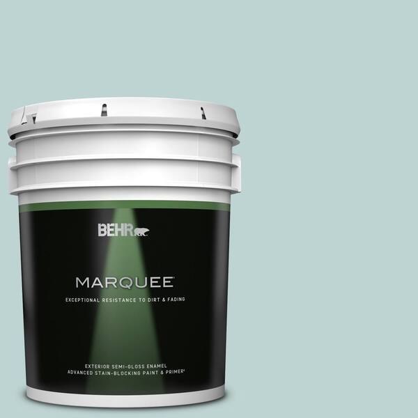 BEHR MARQUEE 5 gal. #500E-3 Rain Washed Semi-Gloss Enamel Exterior ...