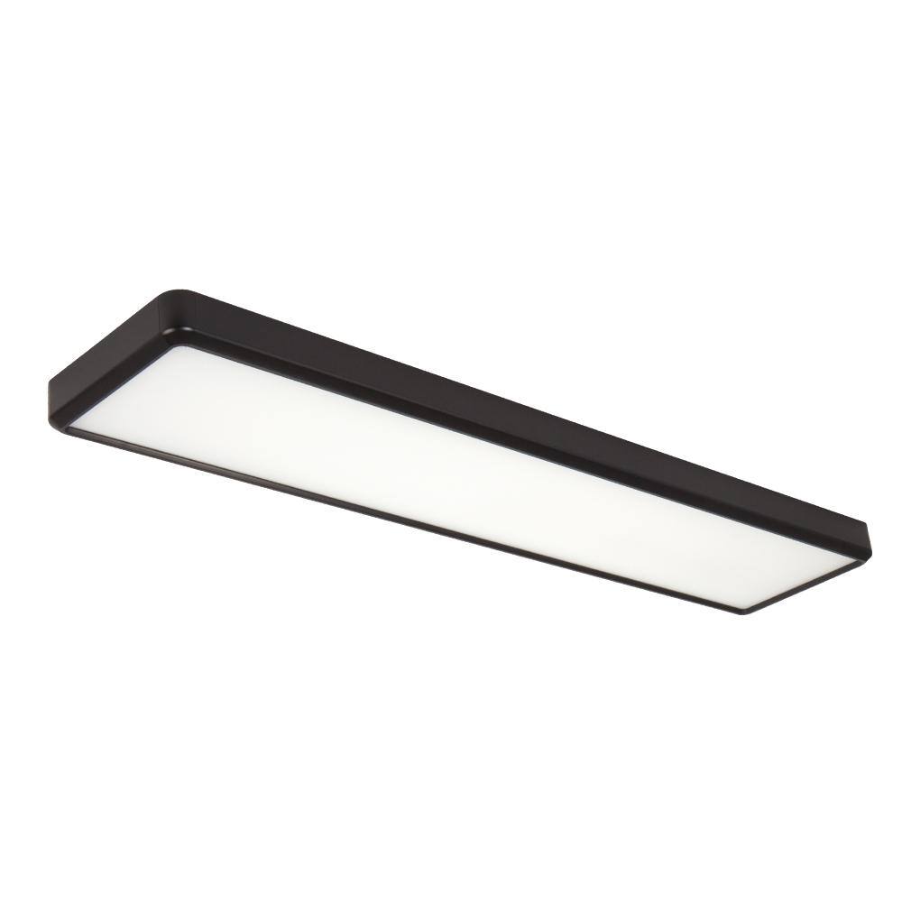 Commercial Electric 4 ft. x 10 in. Matte Black Back-Lit Integrated LED ...