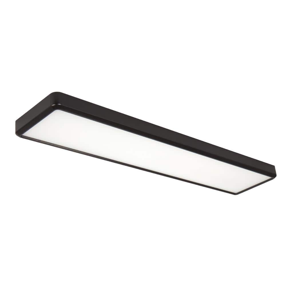 Commercial Electric 4 ft. x 10 in. Matte Black Back-Lit Panel Light LED ...