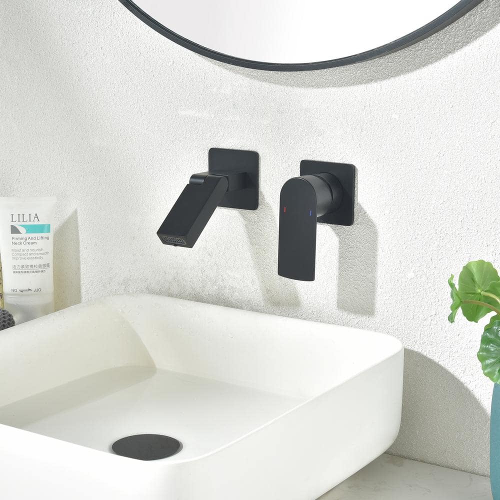 Tomfaucet Modern Single-Handle Wall Mounted Bathroom Faucet with 180 ...