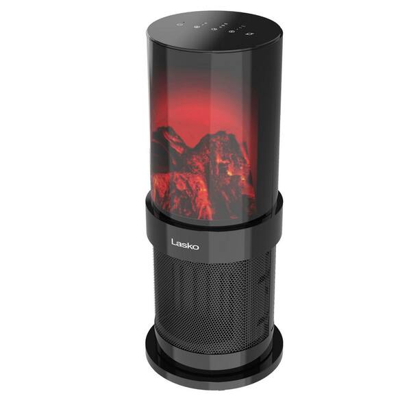 Lasko 1500 W 20" Black Electric Indoor Tower Ceramic Fireplace Space ...