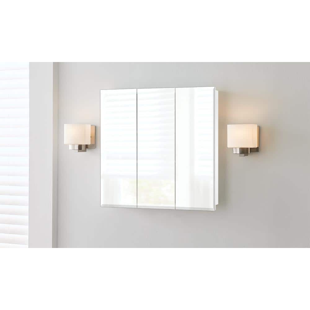 Glacier Bay 30.4 in. W x 30.2 in. H Rectangular Medicine Cabinet with ...
