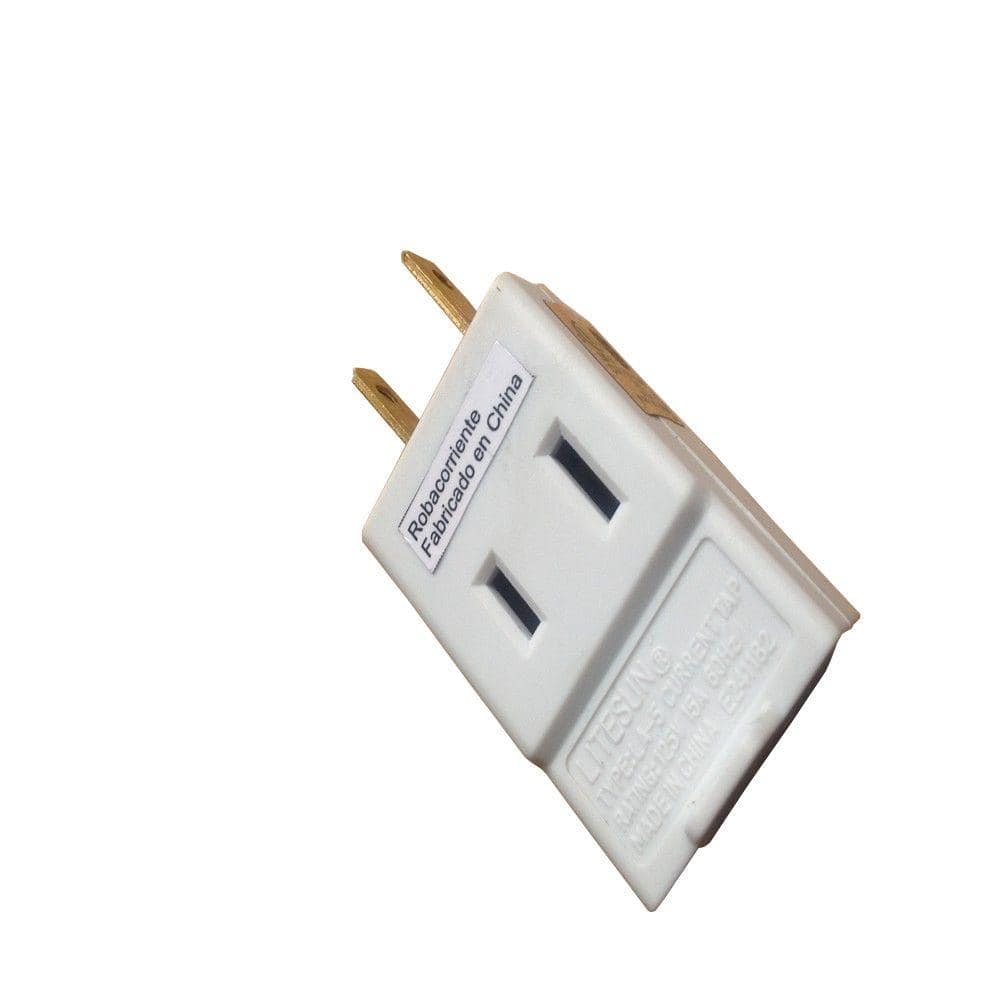 Commercial Electric 15-Amp Triple Cube Wall Tap Outlet - White LA-5 ...