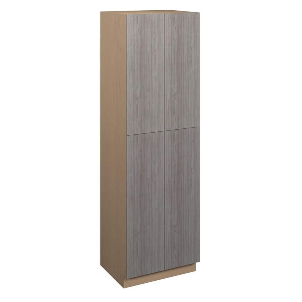 Kunal Kitchens Saratoga Slab 30 in. W x 96 in. H x 24 in. D in Greywood ...