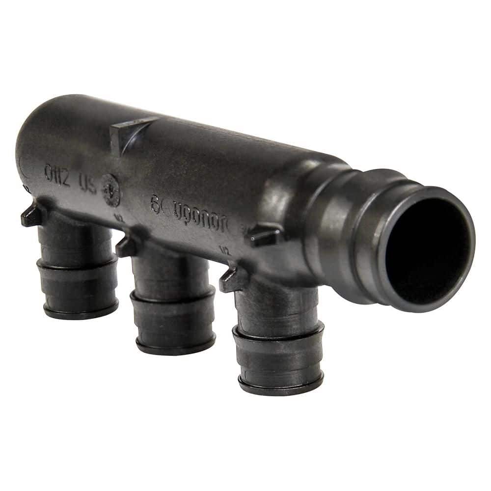 Uponor ProPEX 3/4 in. PEX-A Expansion Barb Engineered Polymer Closed Multi-Port Tee with 1/2 in ...