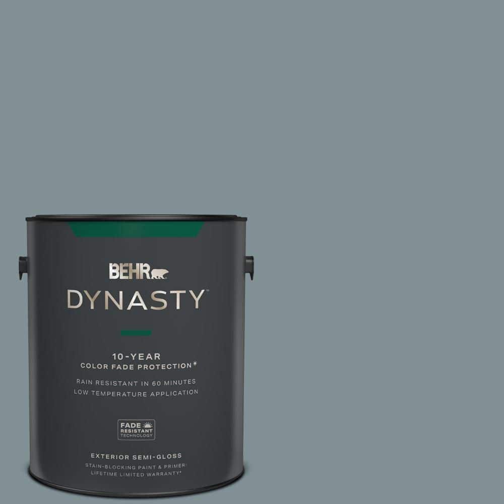 BEHR DYNASTY 1 gal. #740F-4 Dark Storm Cloud Semi-Gloss Enamel Exterior ...